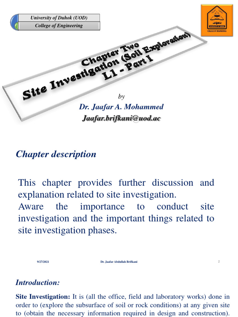 Site Investigation and Soil Exploration | PDF | Geotechnical ...