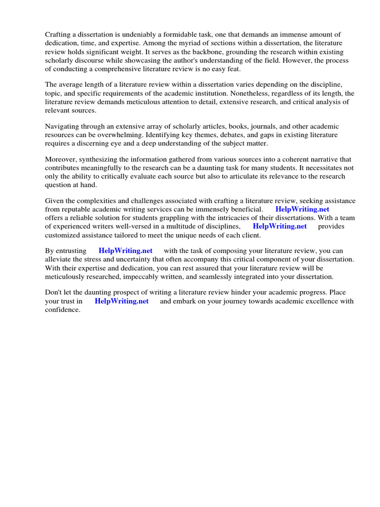 Average Length Literature Review Dissertation | PDF | Thesis ...