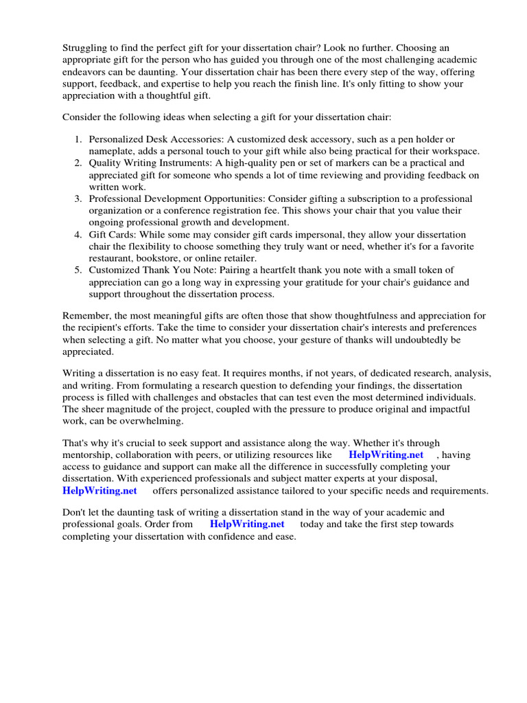 Appropriate Gifts For Dissertation Chair | PDF | Gift | Gift Card