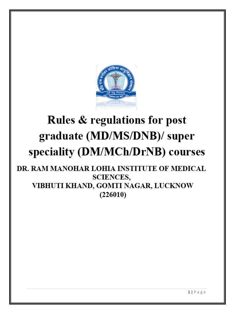 Proposed PG Rules | PDF | Doctor Of Medicine | Thesis