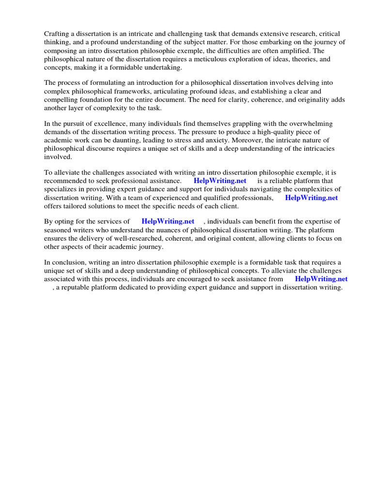 Intro Dissertation Philosophie Exemple | PDF | Thesis | Essays