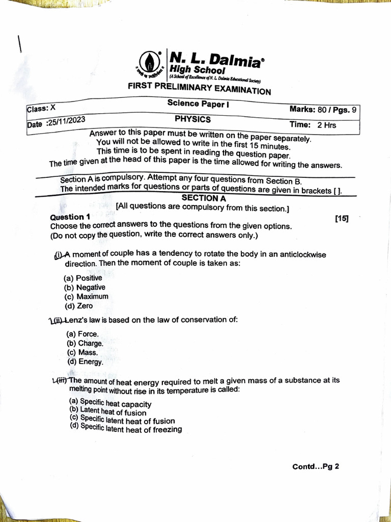 23-24 X PHY N L DALMIA | PDF