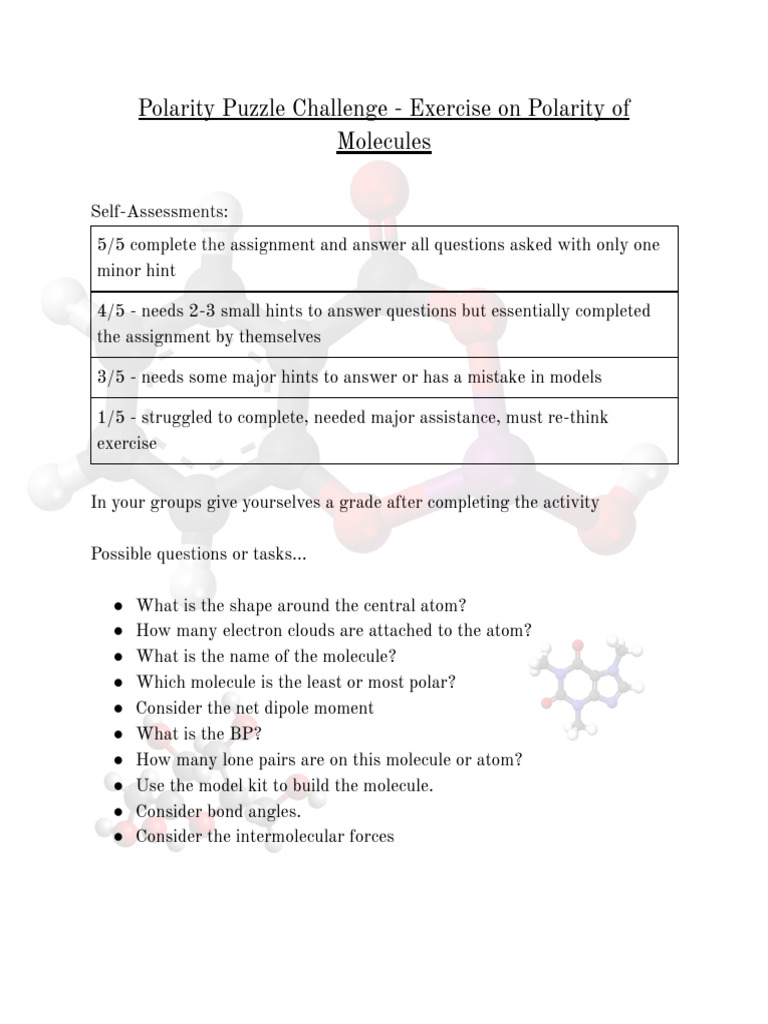 Methylamine Polarity Exercise Guide | PDF | Language Arts & Discipline ...