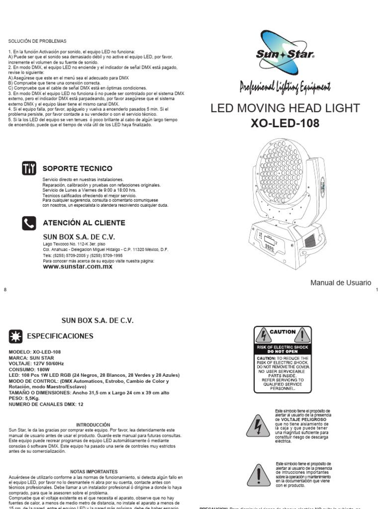 Manual - Xo Led 108 | PDF | Diodo emisor de luz | Ligero