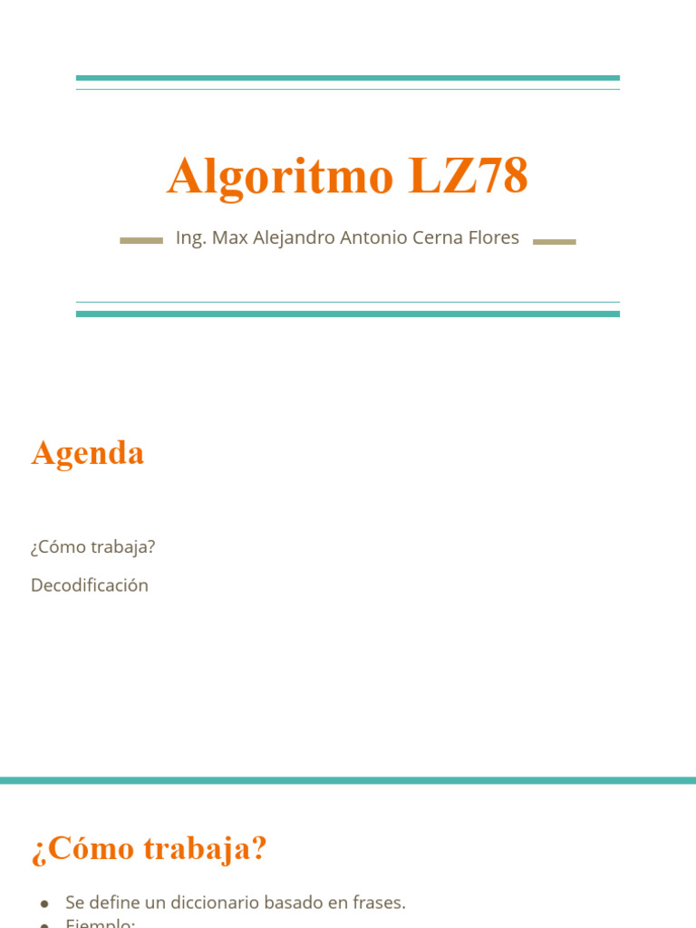 Algoritmo LZ78: Codificación y Decodificación | PDF | Algoritmos | Codificaciones