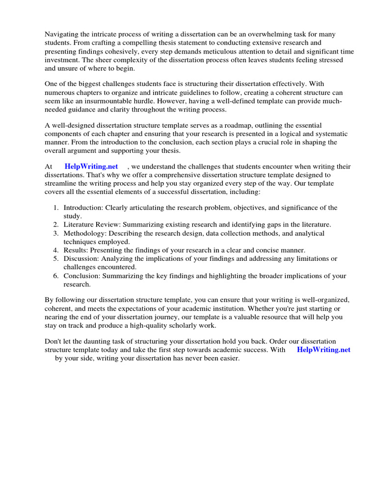 Dissertation Structure Template | PDF | Thesis | Methodology