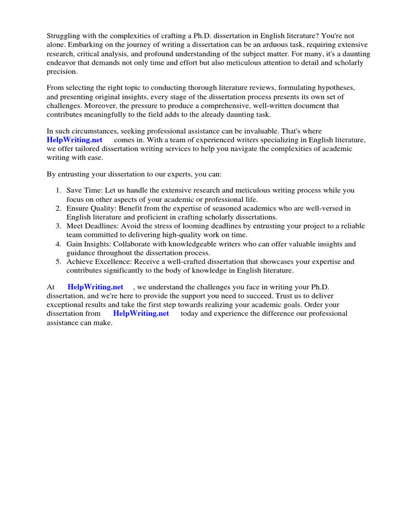 PHD Dissertation Topics in English Literature | PDF | Thesis | Doctor ...