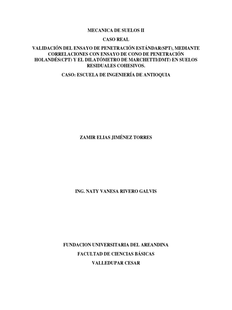 Validación del SPT en Suelos Cohesivos | PDF