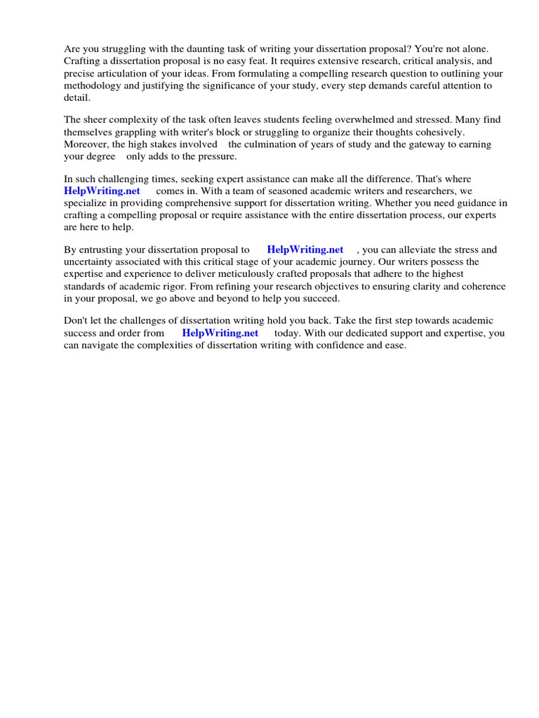 Dissertation Proposal Assistance | PDF | Thesis | Doctor Of Philosophy