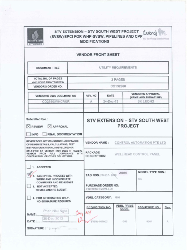 SVSW-007002-G05-0001 Rev A Utility Requirements_Code 2 | PDF