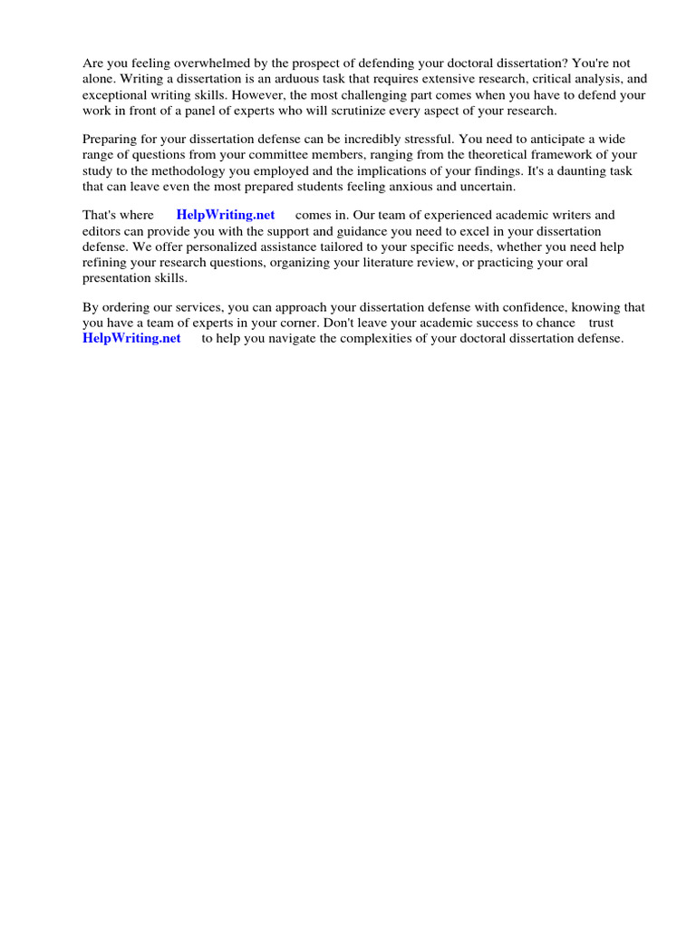 Doctoral Dissertation Defense Questions | PDF | Thesis | Doctor Of ...