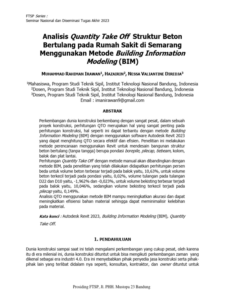 Quantity Take Off Building Information Modeling | PDF