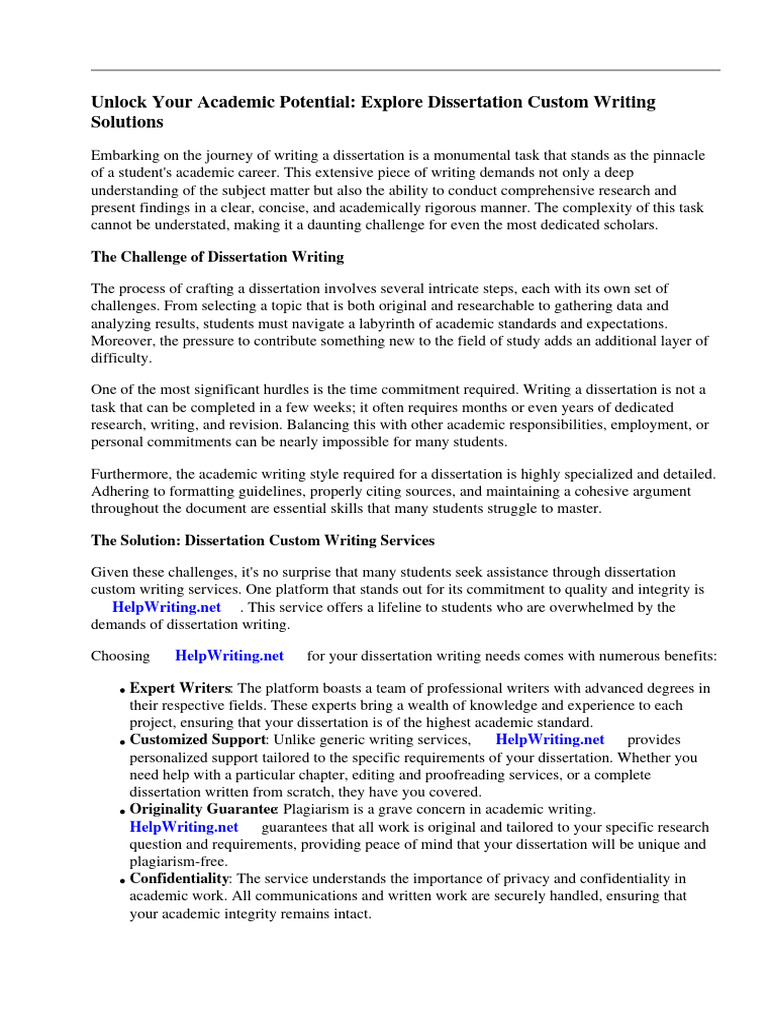 Dissertation Custom Writing | PDF | Thesis | Qualitative Research Dissertation Custom Writing | PDF | Thesis | Qualitative Research