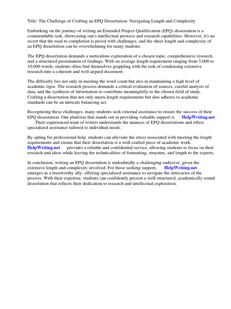 Epq Dissertation Length | PDF | Thesis | Robot