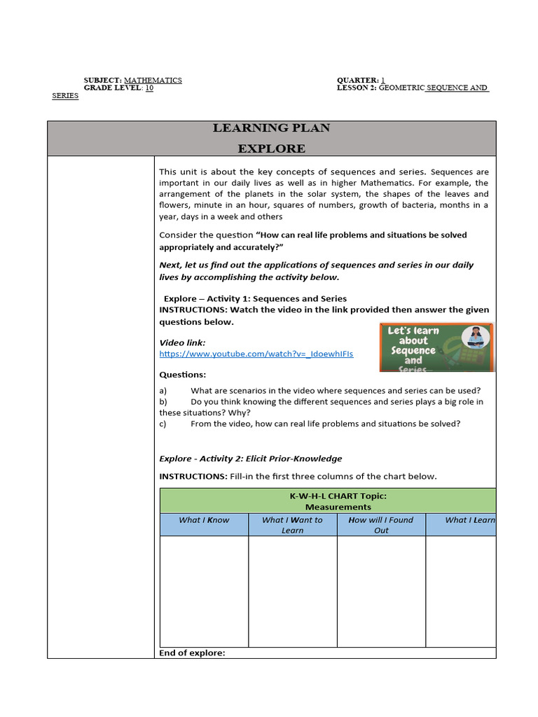 LEARNING PLAN Lesson 2 PT | PDF | Mathematics | Geometry