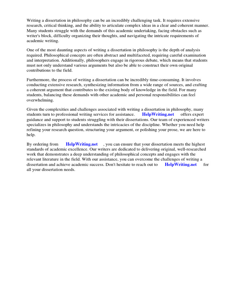 Writing a Philosophy Dissertation Guide | PDF | Thought | Thesis