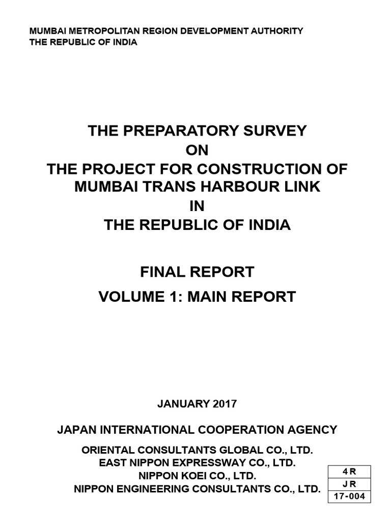 The Preparatory Survey ON The Project For Construction of Mumbai Trans ...