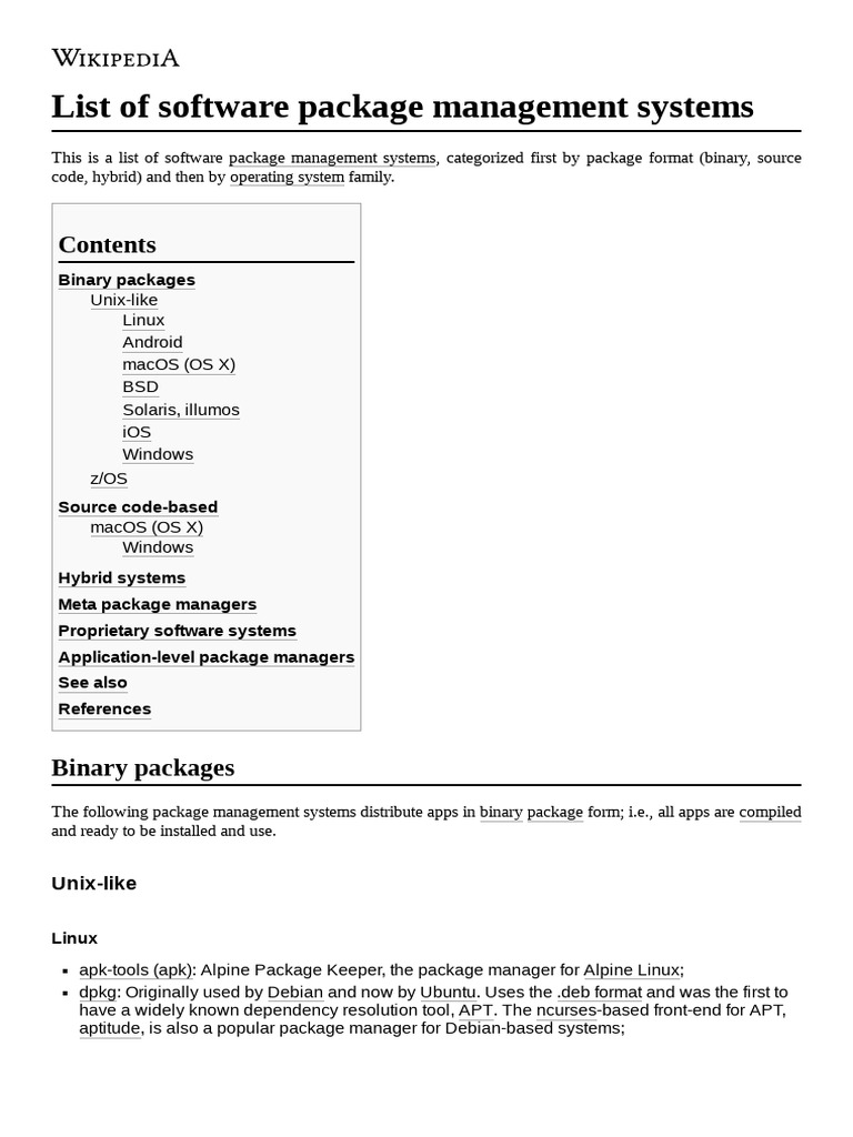 List of Software Package Management Systems | PDF | Linux Distribution | Microsoft Windows