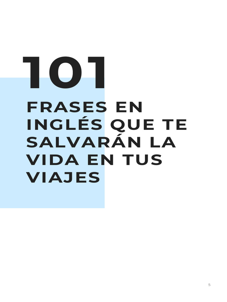 101 Frases En Inglés Que Te Salvarán La Vida En Tus Viajes Pdf Pdf