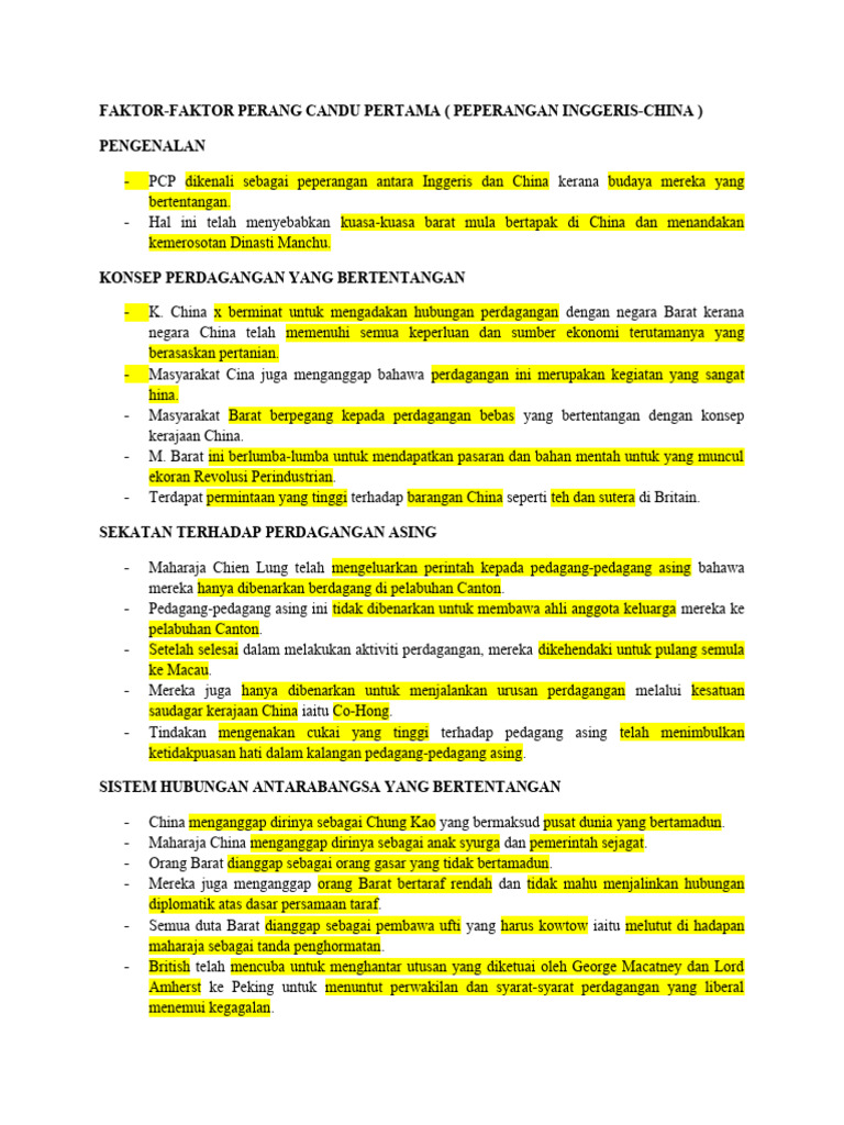 Perang Candu Pertama | PDF