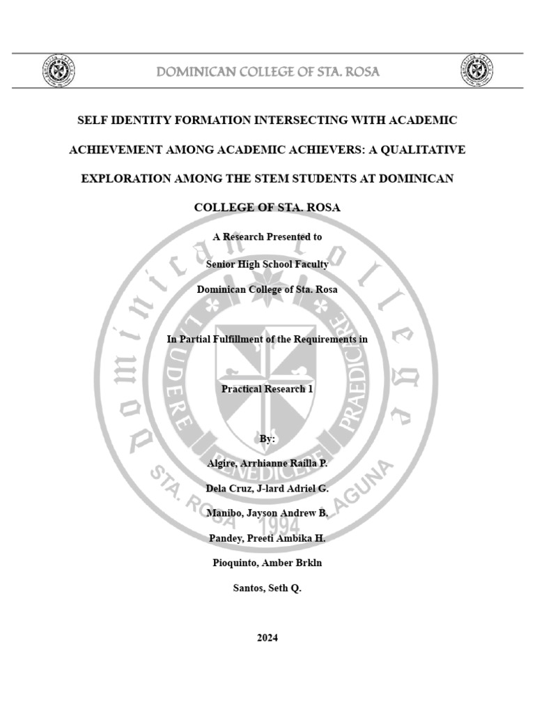 FINAL PROPOSAL PAPER - Self Identity Formation and Academic Achievement ...