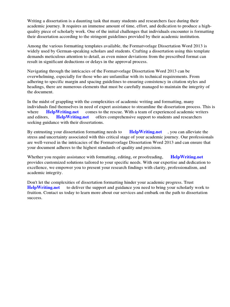 Formatvorlage Dissertation Word 2013 | PDF