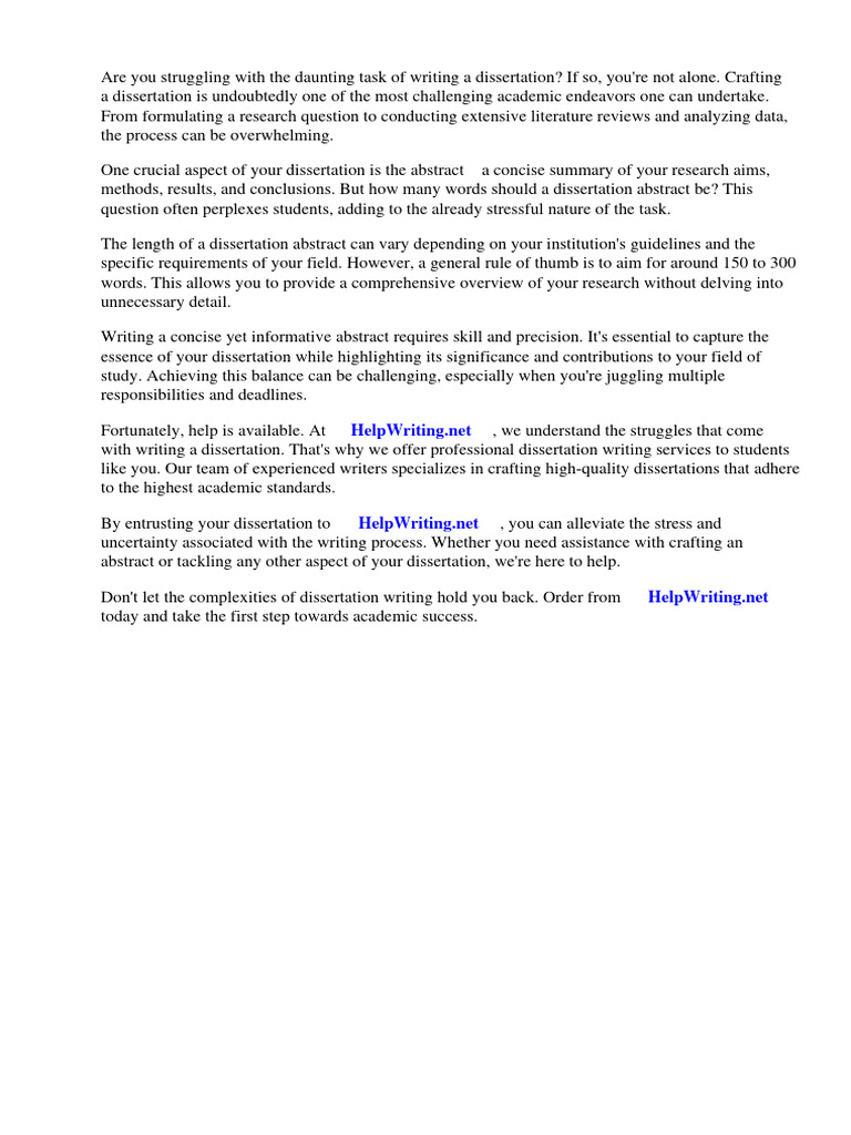 How Many Words Should A Dissertation Abstract Be | PDF | Thesis ...