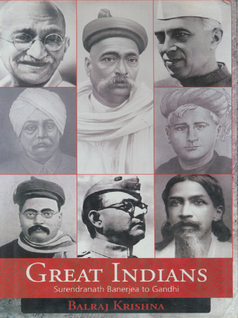 Great Indians Surendranath Banerjea To Gandhi (Balraj Krishna) (Z ...