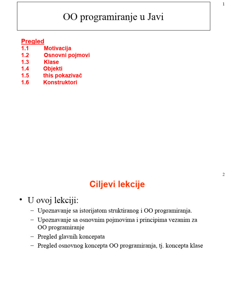 Programiranje u Javi | PDF