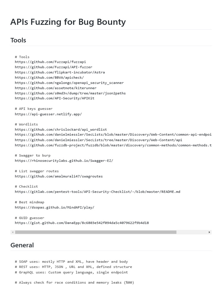 Apis Fuzzing For Bug Bounty: Tools | PDF | Cyberspace | Computing