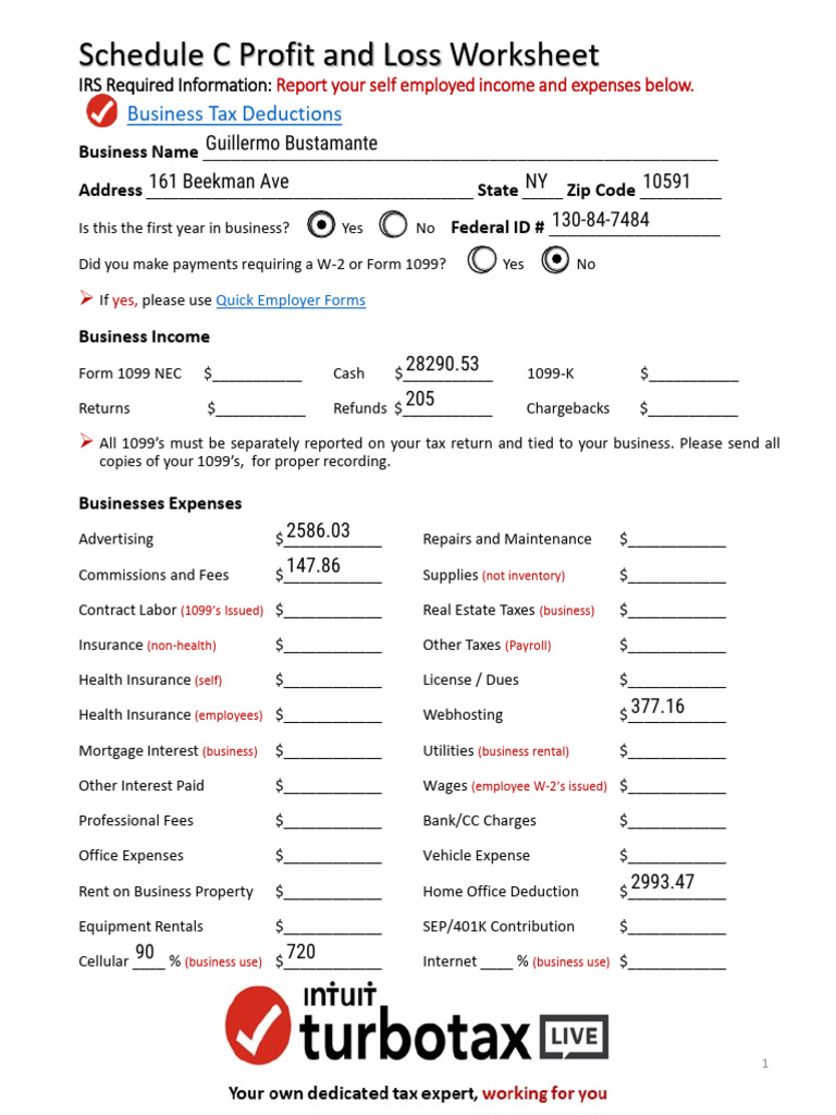 Business Profit and Loss FINISHED | PDF | Irs Tax Forms | Expense