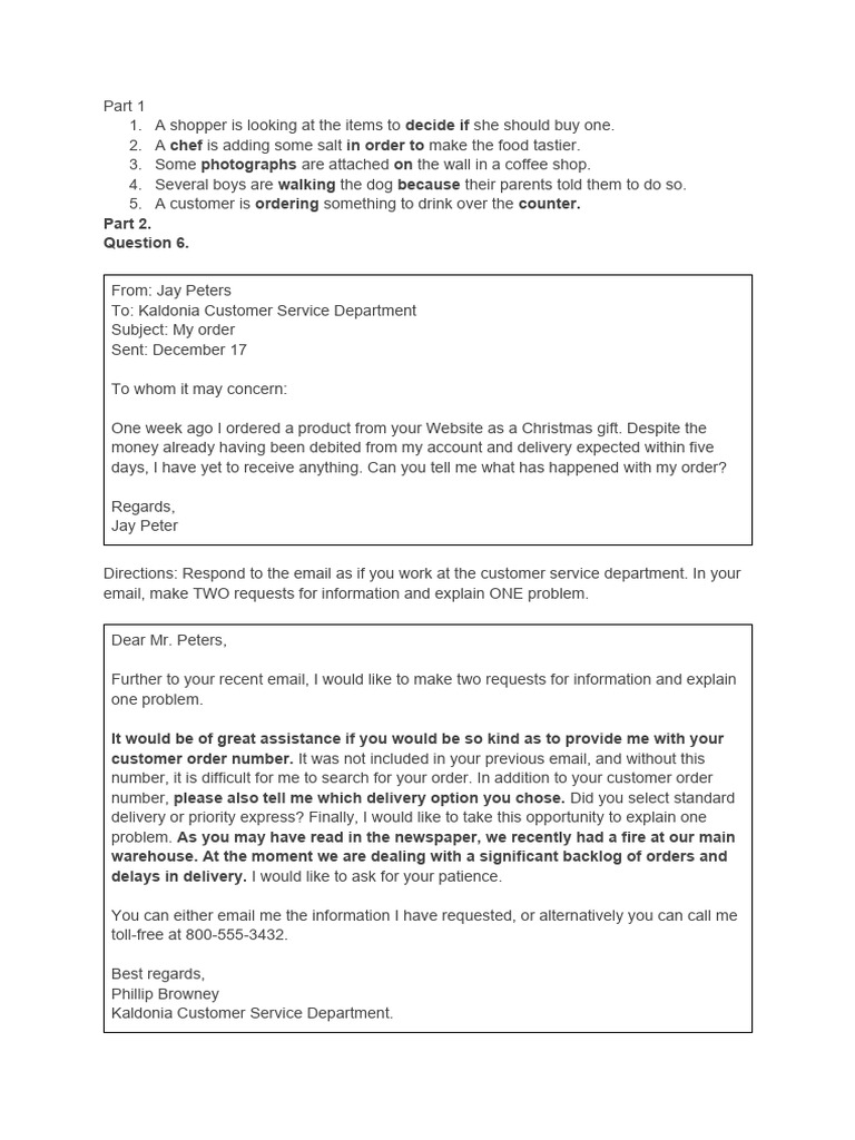 KEY - Writing Test 7 | PDF