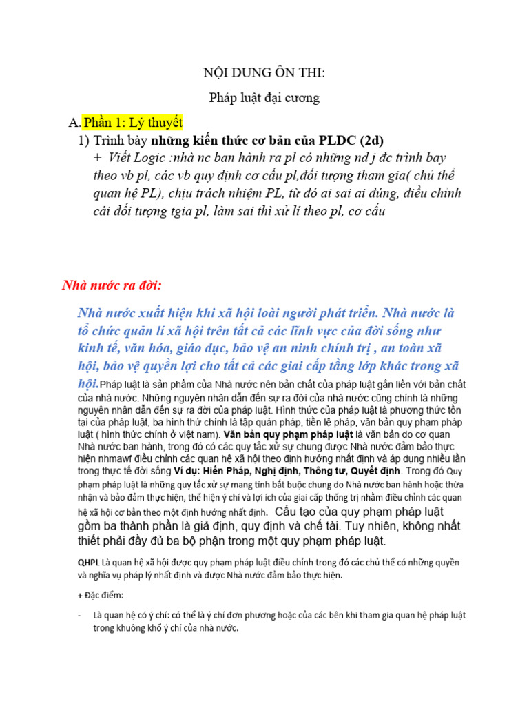 N I Dung Ôn Thi PLDC | PDF