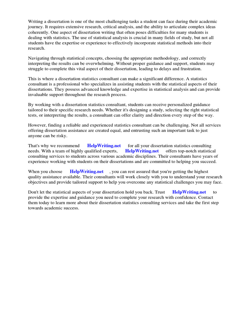 Dissertation Statistics Consultant | PDF | Statistics | Data Analysis