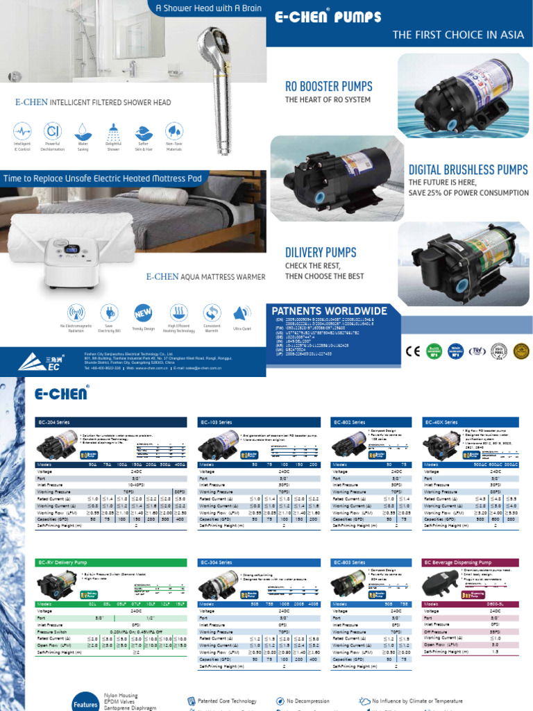 E-CHEN Pump Catalog V2 | PDF | Pump | Manufactured Goods