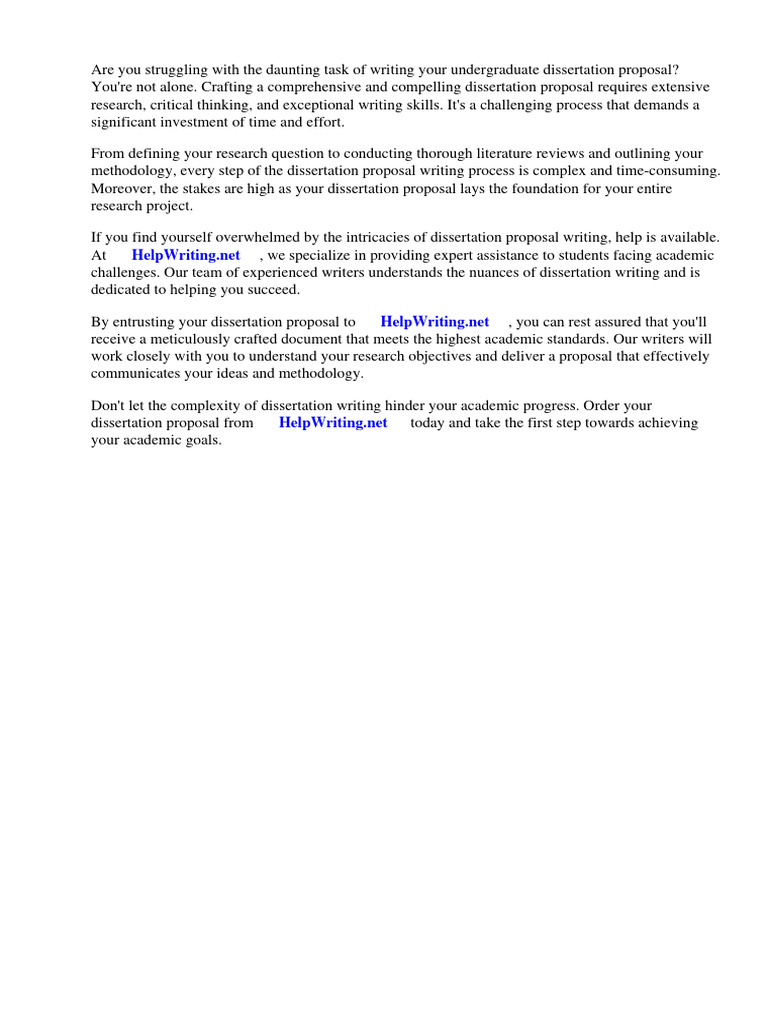 Example of Undergraduate Dissertation Proposal | PDF | Thesis | Social ...