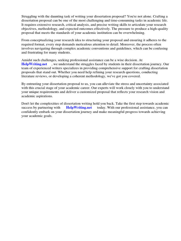 Dissertation Proposal Writing Support | PDF | Thesis | Methodology