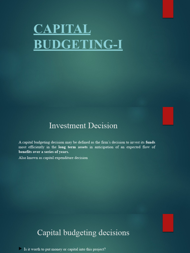 Capital Budgeting-Final Ppt (1) | PDF | Capital Budgeting | Discounted Cash Flow