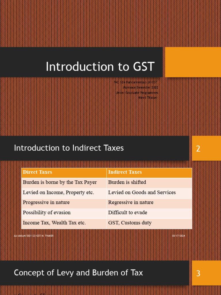 Introduction To GST | PDF | Taxes | Value Added Tax
