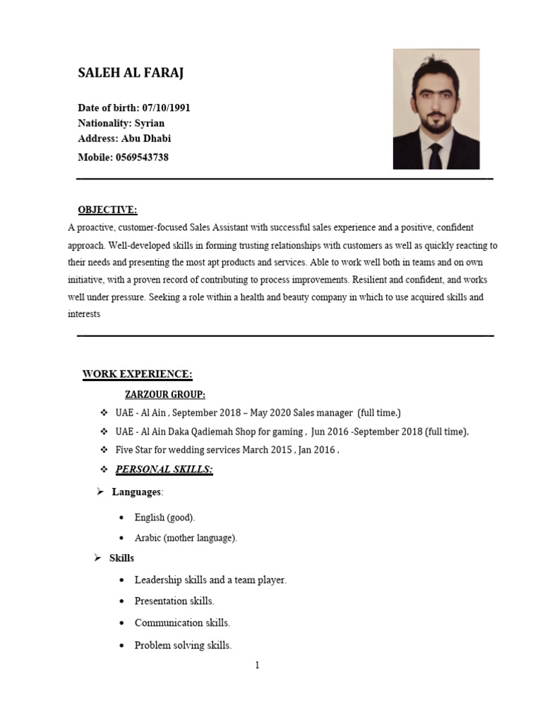 Saleh CV. | PDF