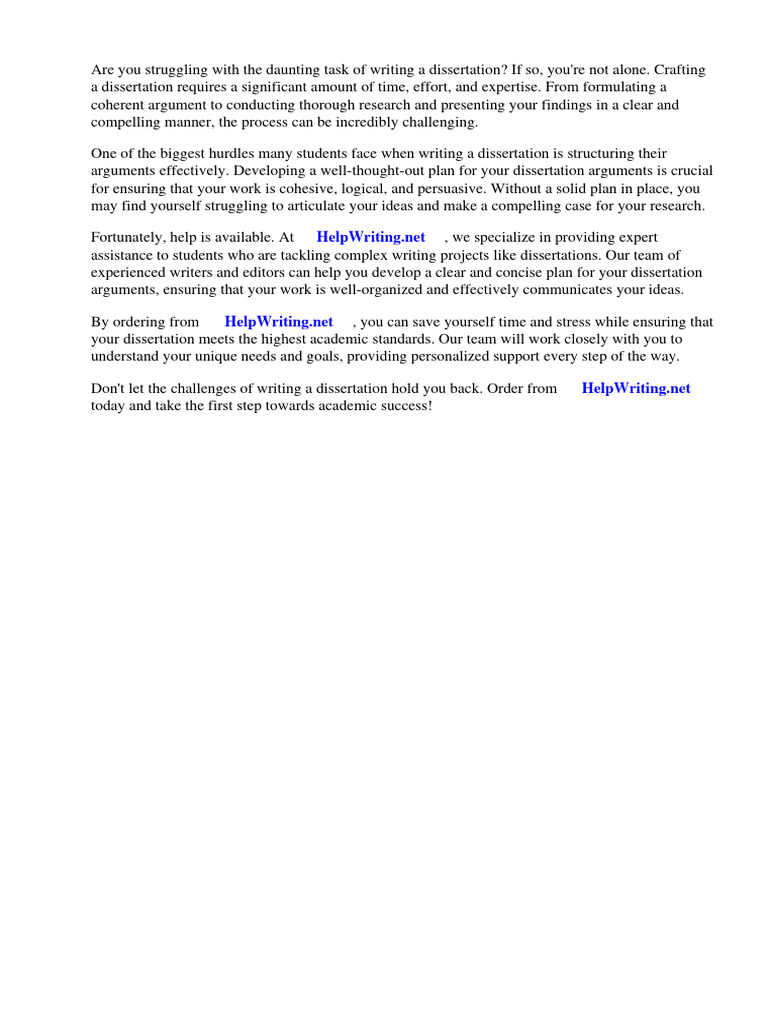 Plan Dissertation Arguments | PDF | Thesis | Essays