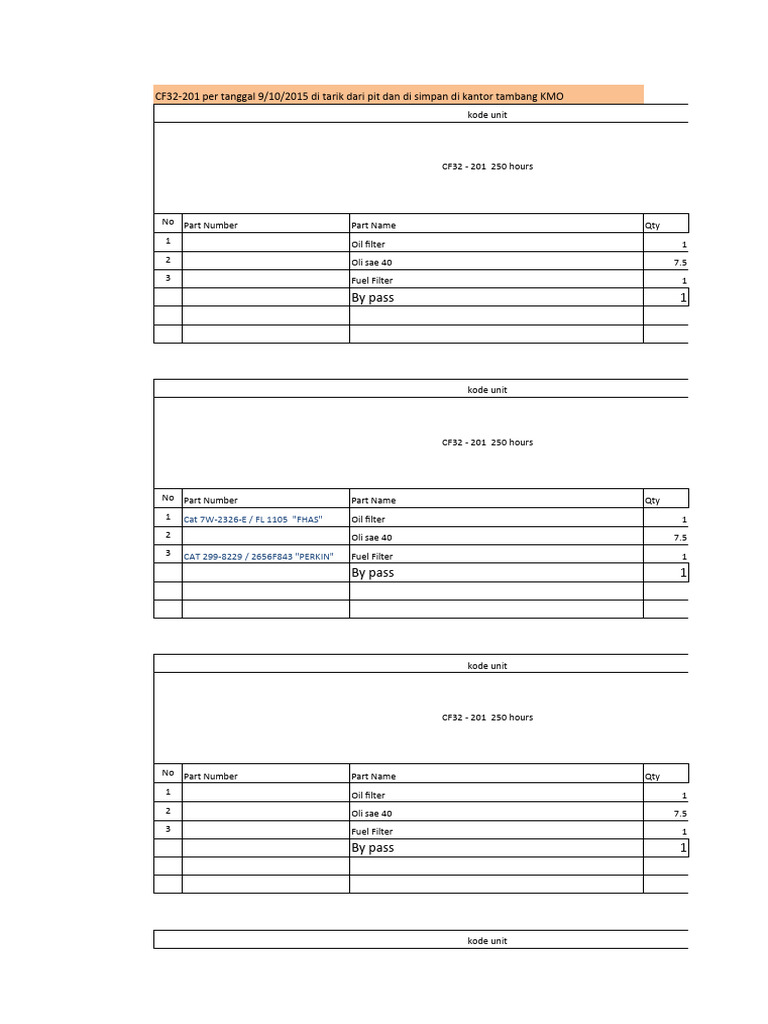 CF32 Maintenance and Service Records | PDF | Tools | Air Pollution
