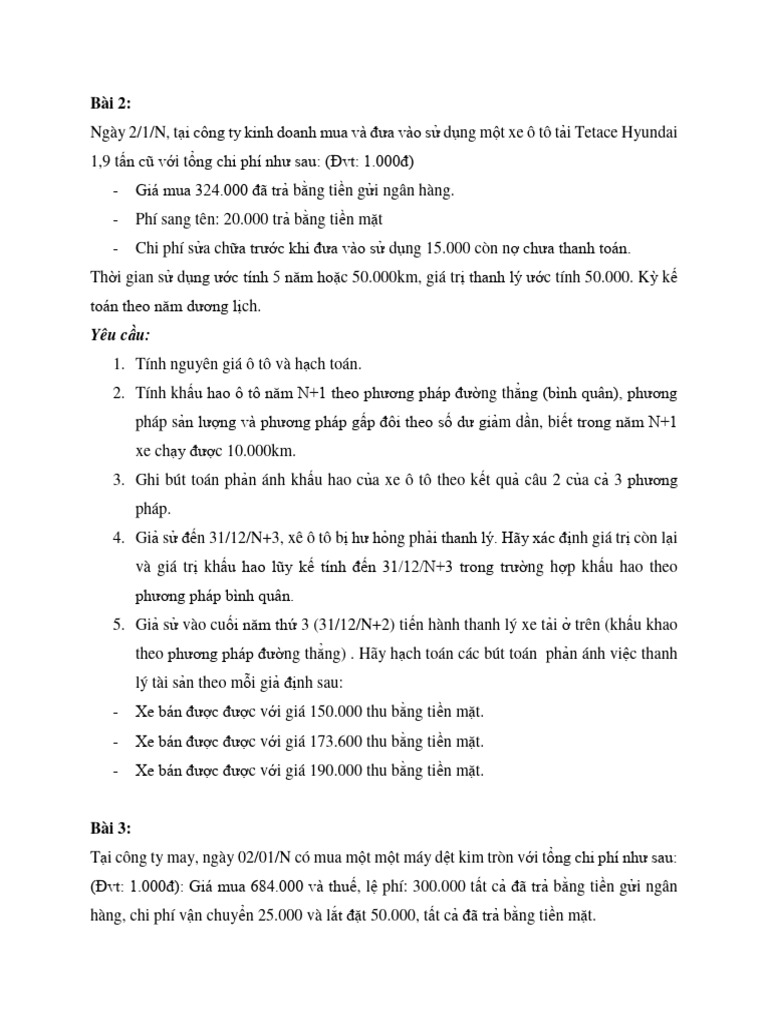 Bài Tập Chương 5 | PDF