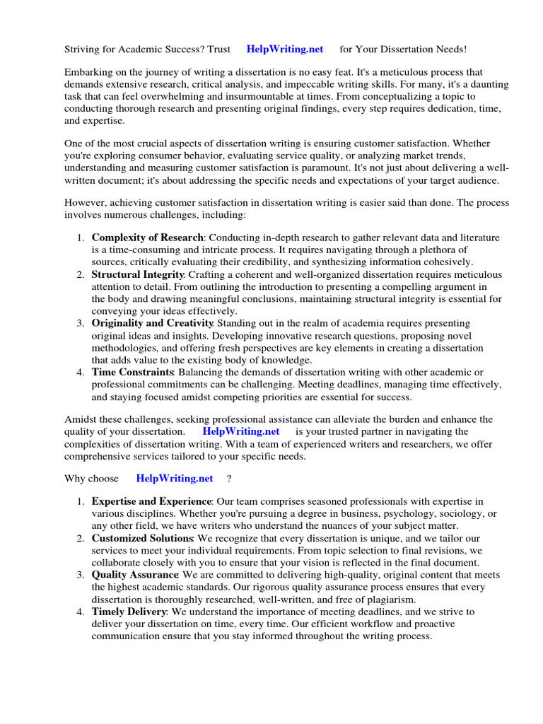 Dissertation Customer Satisfaction | PDF | Customer Satisfaction | Customer