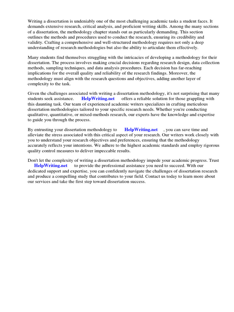 Dissertation Methodology Help | PDF | Methodology | Scientific Method