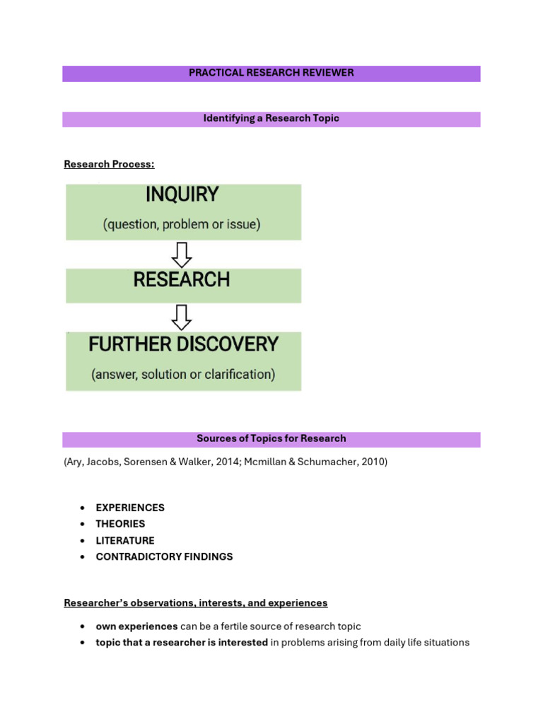 Practical Research Reviewer For Pre Finals | PDF | Methodology ...