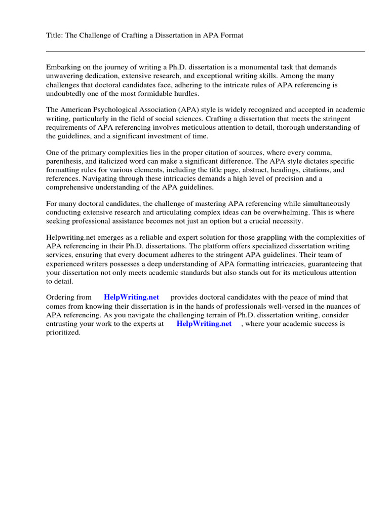 Apa Referencing PHD Dissertation | PDF | Thesis | Apa Style