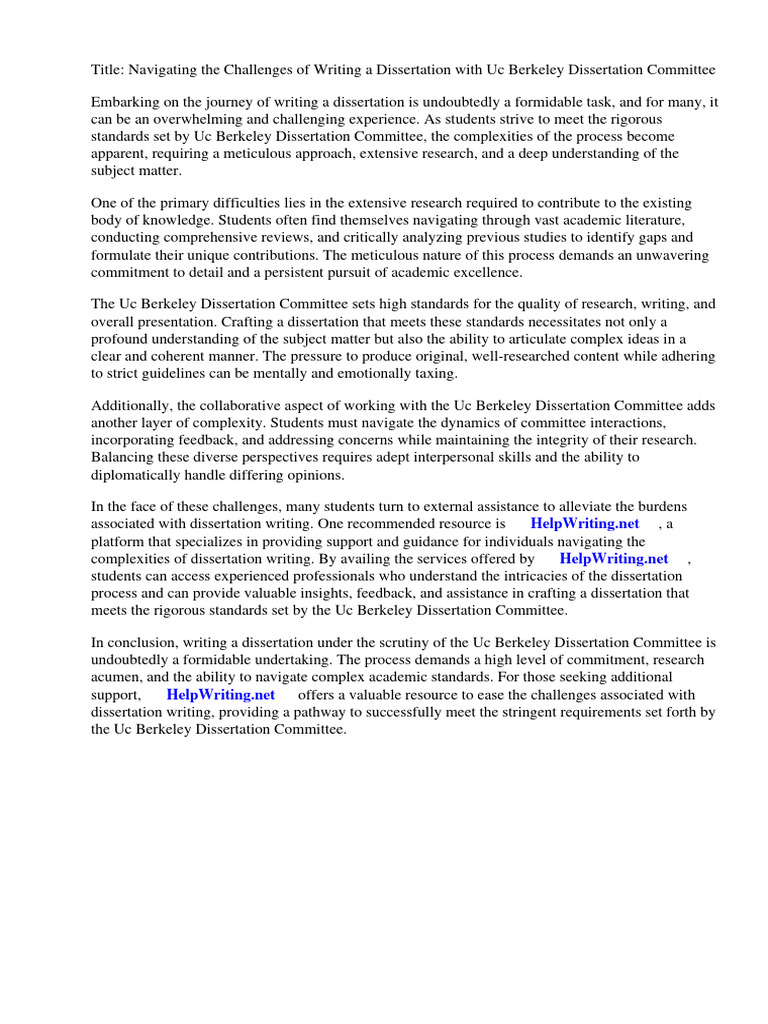 Uc Berkeley Dissertation Committee | PDF | Thesis | Doctor Of Philosophy