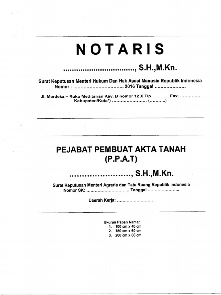 Contoh Laporan Spesimen TTD Stempel Jabatan Notaris | PDF