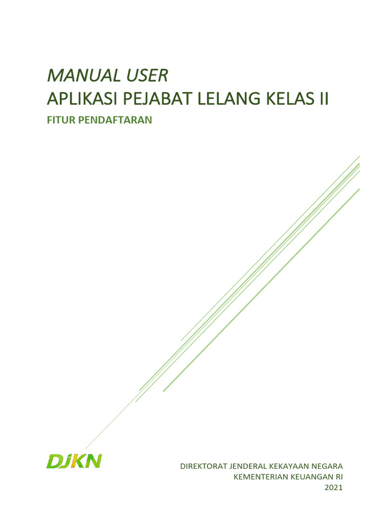 Manual User Aplikasi Pejabat Lelang Kelas II Fitur Pendaftaran ...